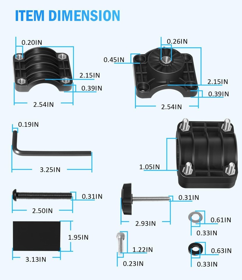 Zero Degree Pole Mount Bracket Kit 010-13228-03 for Garmin Livescope ...