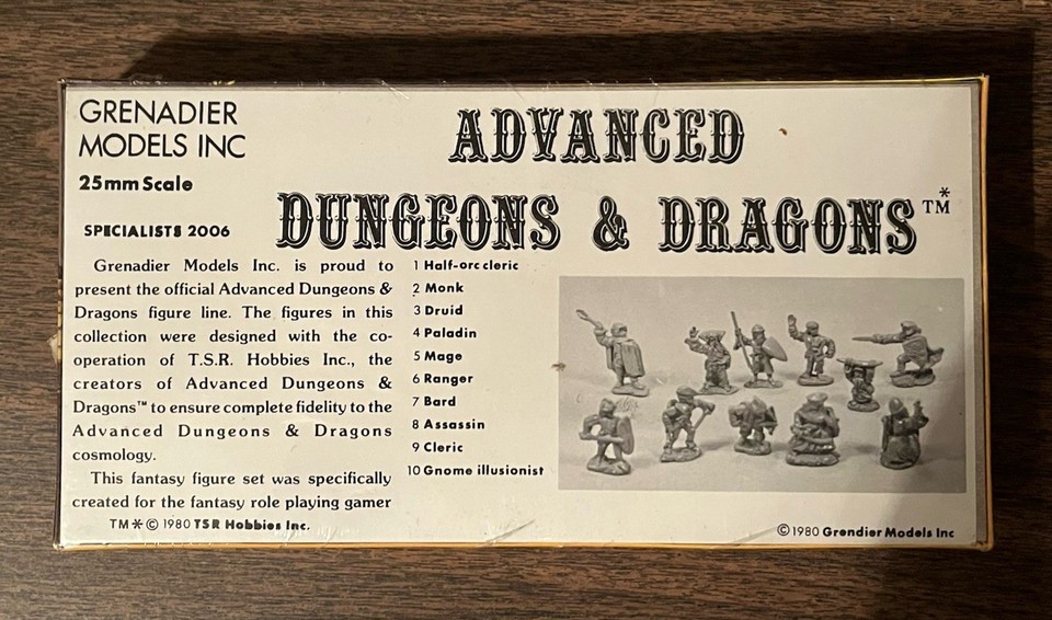 Grenadier Advanced Dungeons & Dragons: Specialists Miniature Set / 1980 ...