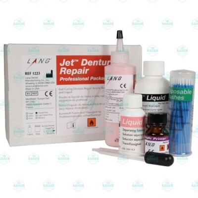 Lang Jet Denture Repair Complete Kit Acrylic Fibered Pink Fast Set ...
