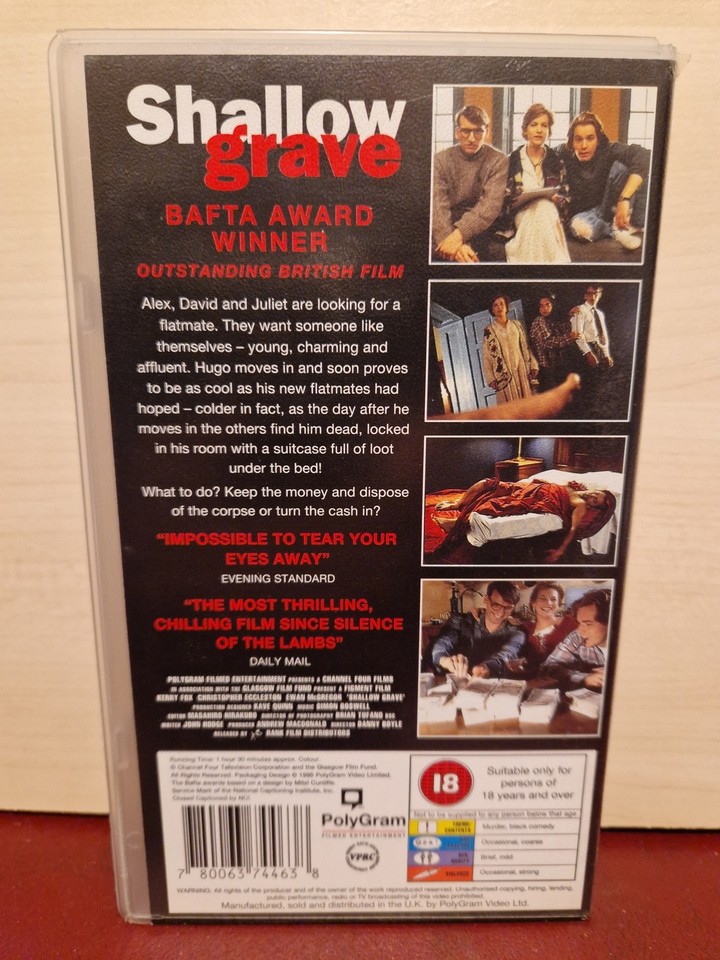 Shallow Grave - Widescreen - Ewan McGregor - PAL VHS Video Tape (T400) | eBay