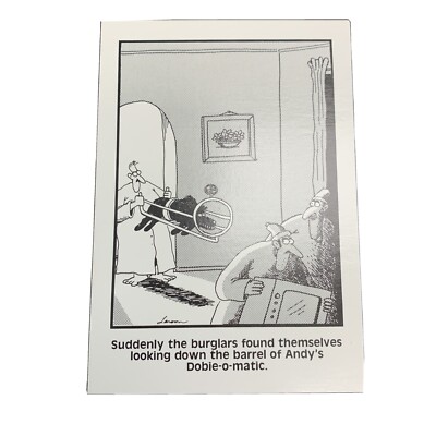The Far Side Gary Larson Postcard Andy’s Dobie-o-matic Dog Burglars ...