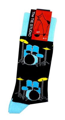 Musical Blue Drum Kit Socks - Music Themed Gift - Musical Socks - Drum ...