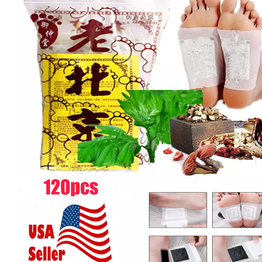 120PCS Detox Foot Patches Pads Body Toxins Feet Slimming Deep Cleansing ...