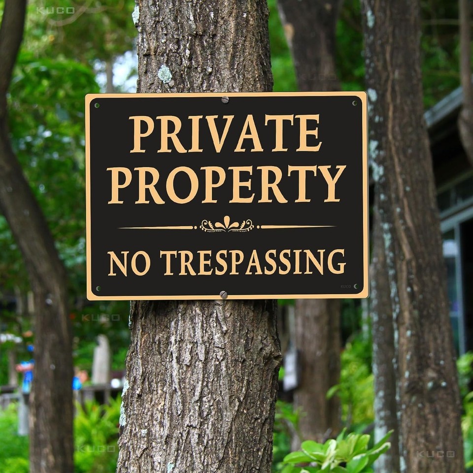 4 Pack Large No Trespassing Signs Private Property, 8X12 Inch Rust Free ...