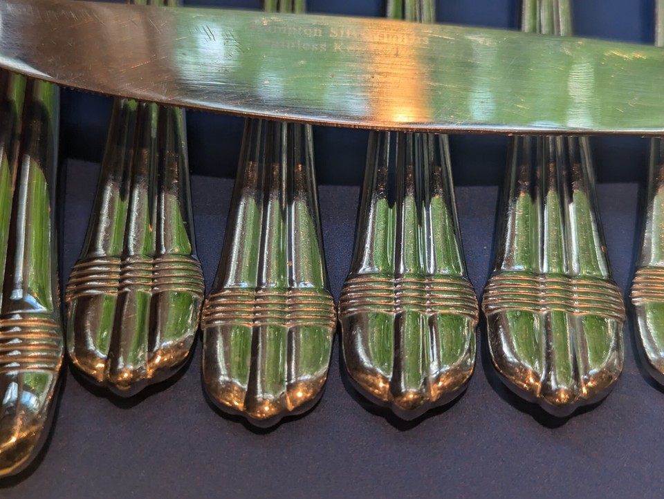 8 Pieces Hampton Silversmiths ODYSSEY Stainless Glossy Silverware ...