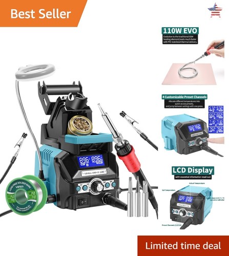 Digital Soldering Iron Station Kit - 110W High Power with LCD Display ...