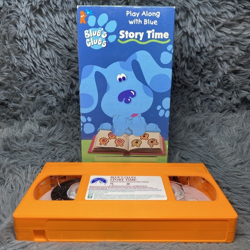 Blues Clues Story Time VHS 1998 Play Along With Blue Nick Jr Orange ...