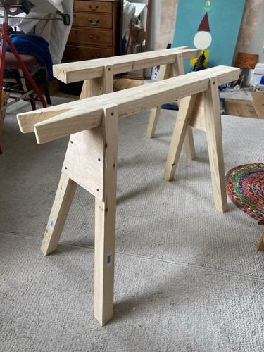 Heavy Duty Carpenters stools / saw horses pair | eBay UK