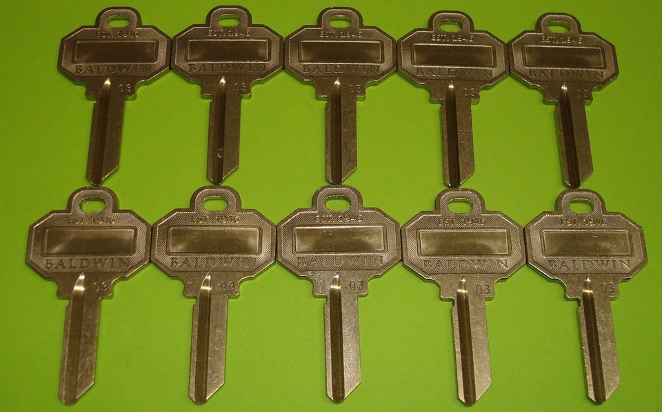 🔑 10 Brand New BALDWIN 5 PIN KEY BLANKS Model Number BAL8335152 (10 ...