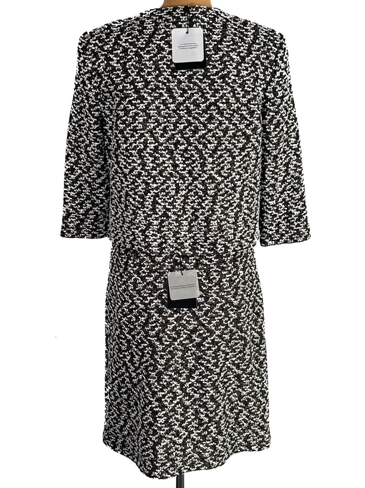 NWT ST. JOHN Knits Gold Metallic Slub Knit Jacket Blazer Skirt Suit sz ...