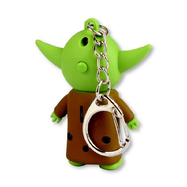 LED Yoda Keychain W Light and Sound Toy Keyring Key Chain Ring Star ...