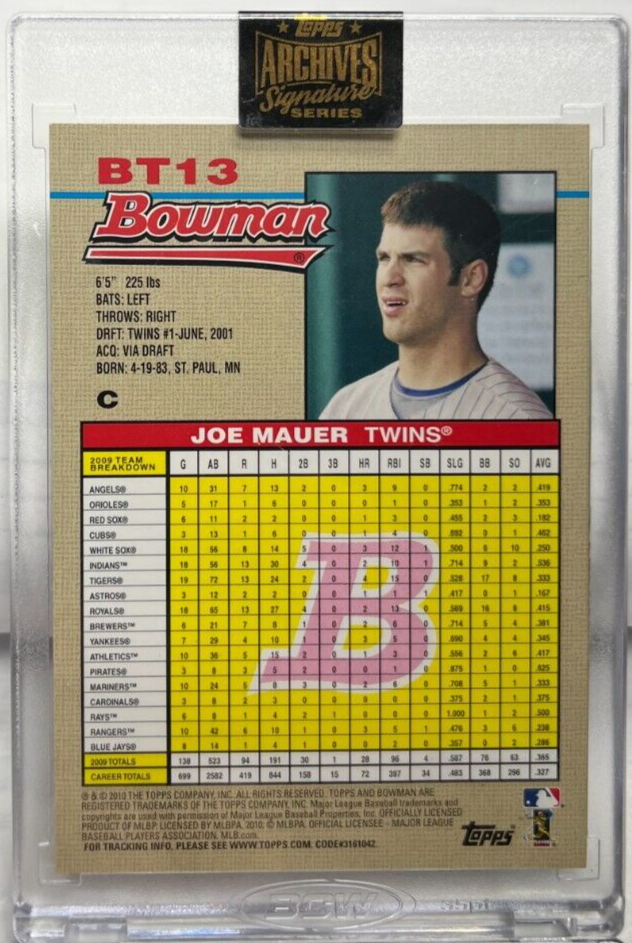 Joe Mauer 2022 Topps Archives Signature Series '10 Bowman Autograph ...