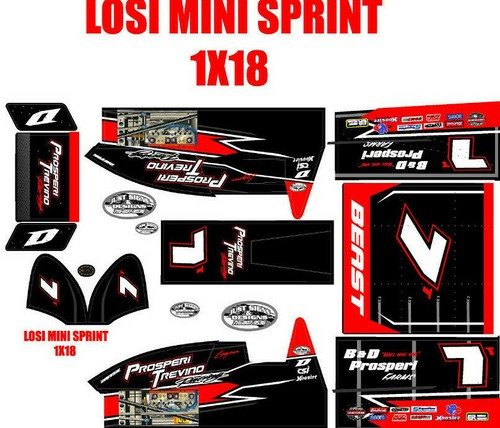 losi mini sprint, slider 1/18 wrap kit decal sticker LANCE | eBay