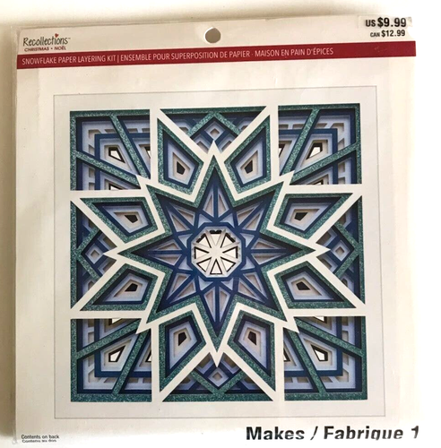 Recollections Paper Layering Kit “Snowflake” Christmas Craft Blue White ...