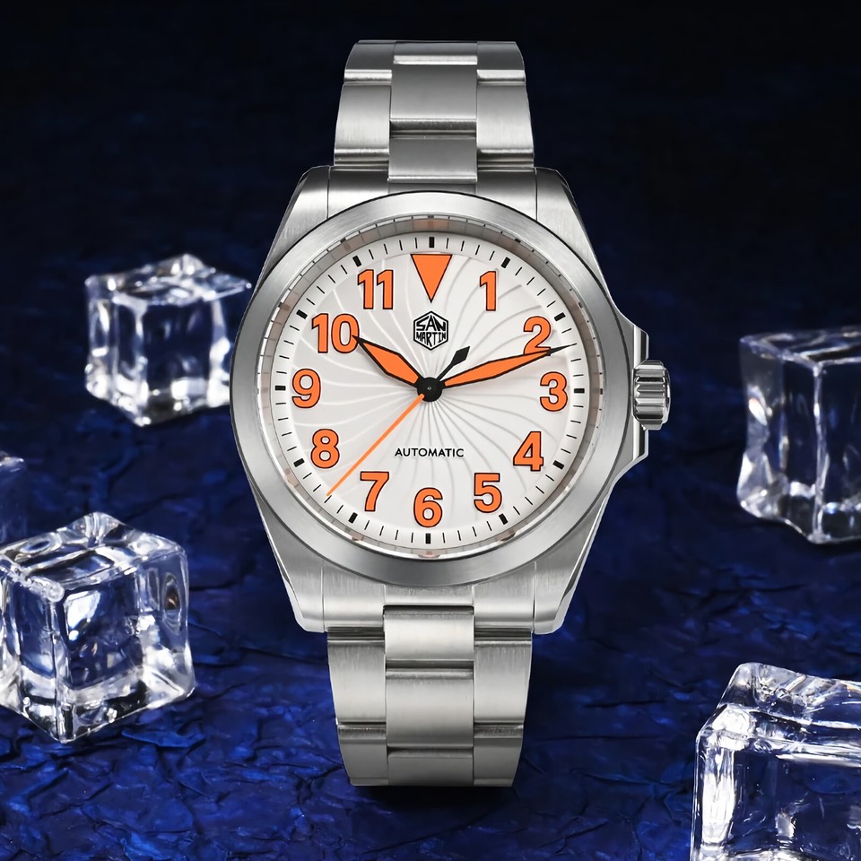 SAN MARTIN SN0132-G1 NH35 Automatic Stainless Steel 40mm 10ATM Men's ...