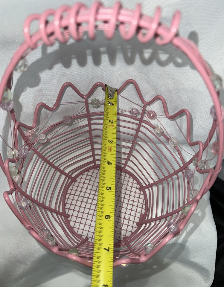 Pretty Pink Pastel Beaded Metal Wire Easter, Nursery, Farmhouse Decor ...