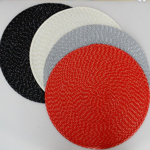 Set of 4 Round Placemats for kitchen table mats PP Woven oven Heat ...