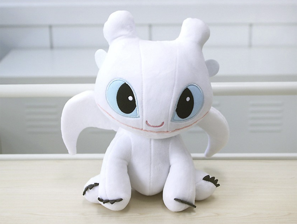 How To Train Your Dragon 3 Toothless Light Fury Plush Doll Sitting with ...