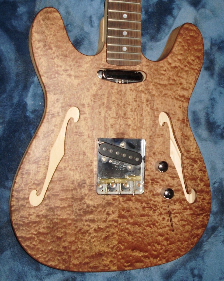 DOUBLE CUT TELE STYLE BODY BASS SAPELE TOP FITS STRAT STYLE NECK MADE ...