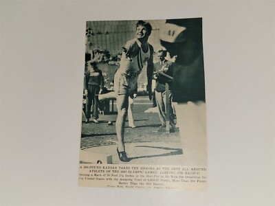 Jim Bausch Shot Put Olympian Kansas 1932 NY Times Colorfoto | eBay