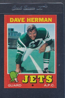 1971 Topps #124 Dave Herman Jets EX/MT *3216 | eBay