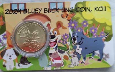 2024 BLUEY BUCKS DOLLAR $1 Coin UNC MUM & DAD/ CUSTOM CARD | eBay
