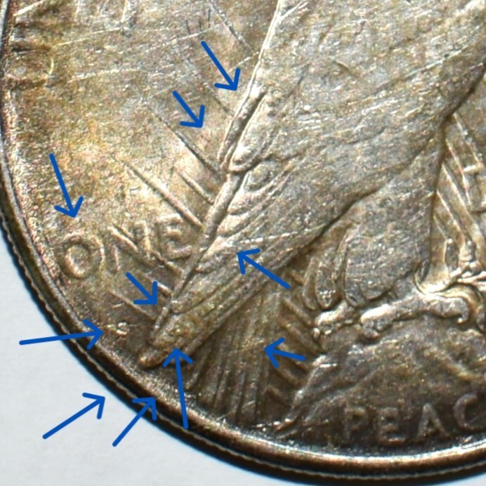 1923 S Silver PEACE DOLLAR ERROR Crown | eBay