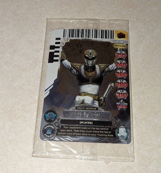 Power Rangers Action Card Game SDCC Promo Card White Mighty Morphin P ...