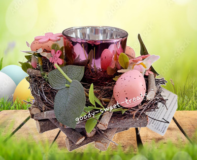 TK Maxx Easter Pretty Tea Light Holder with Nest & Eggs | eBay UK