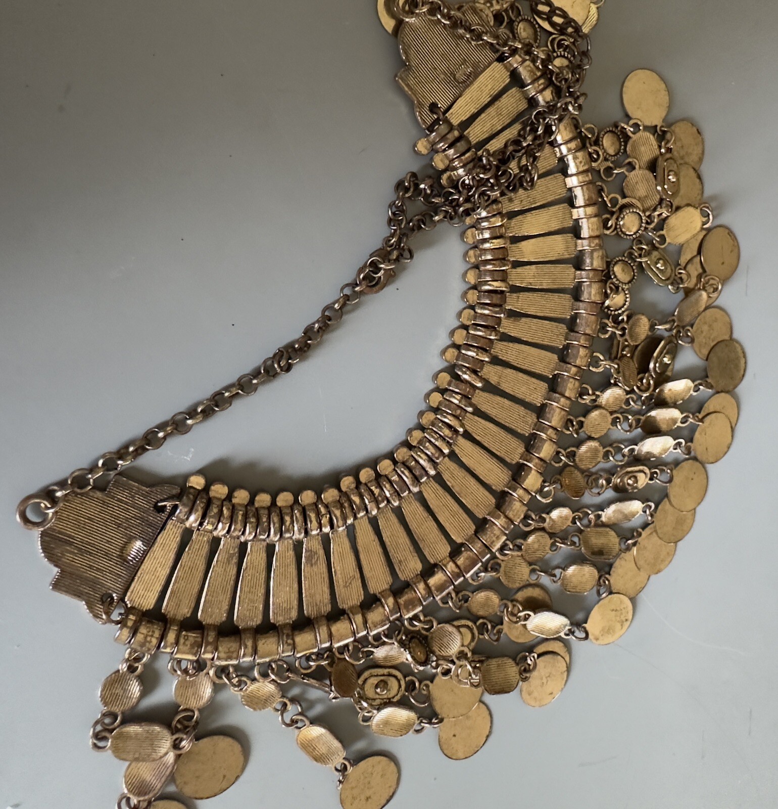 Vintage Aldo Egyptian Revival Cleopatra Brass Tone Bi… - Gem