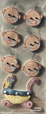 Glittery BABY FACES & PRAM 3D Stickers - 15.5 x 7cm - BNIP | eBay Australia