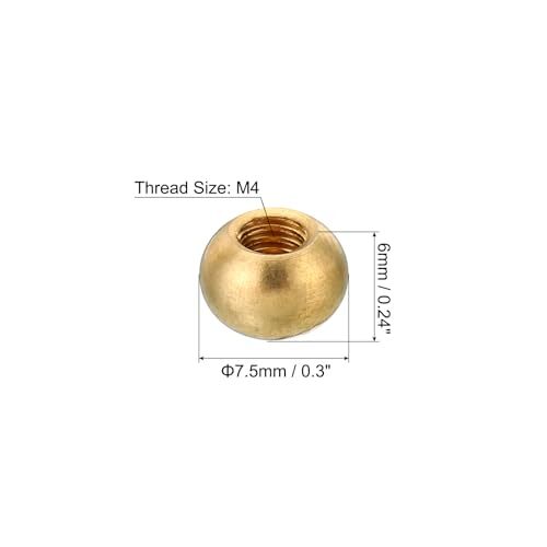 Thread Cap Nuts Knob, 10 Pack Brass Ball Lamp Decoration Screw Caps Nut ...
