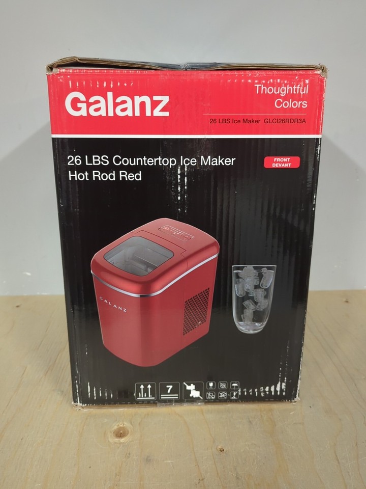 Galanz Portable Countertop Electric Ice Maker Machine Red GLCI26RDR3A ...