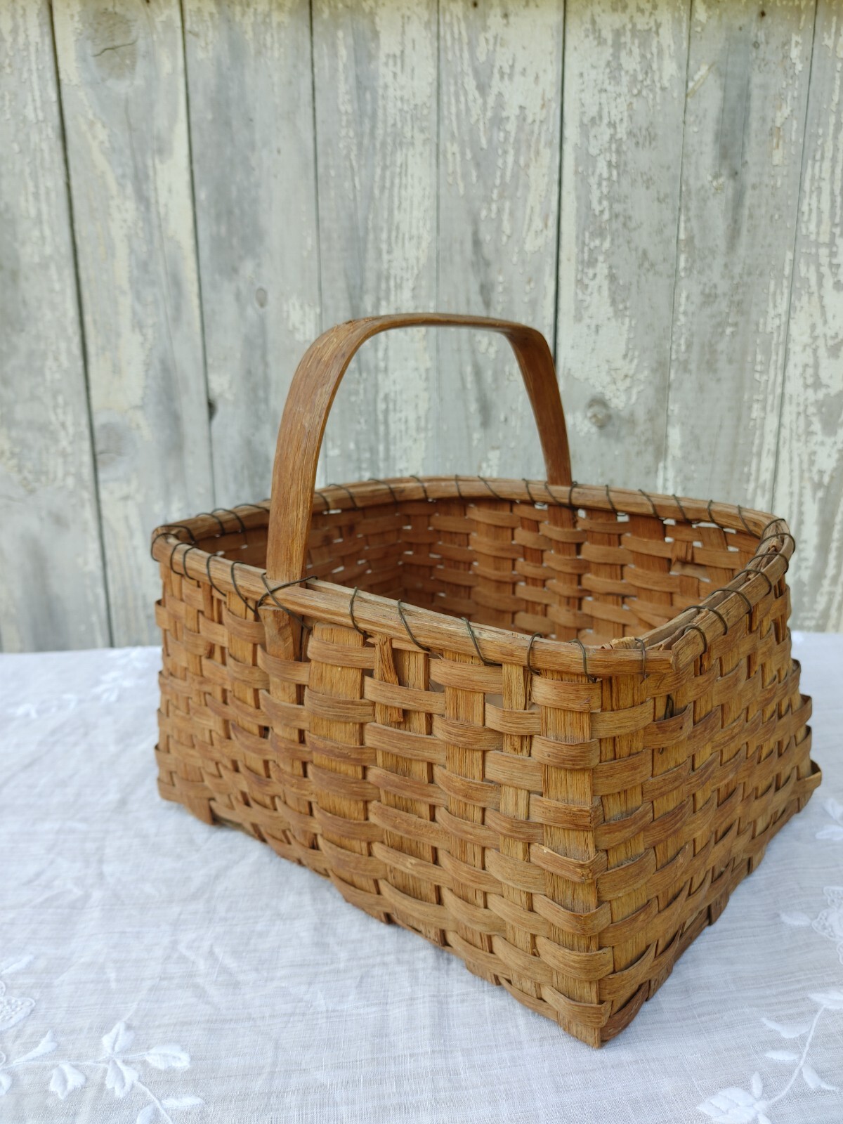 Antique 19th Century Taghkanic Basket with Wooden Handle | eBay
