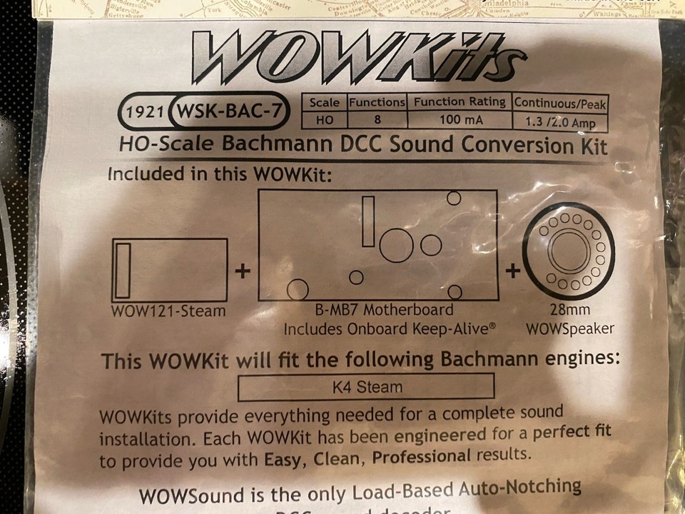 TCS DCC WSK-BAC-7 WOWKits WOWSound Decoder Bachmann Spectrum PRR K4 4-6-2 ~ 1921 | eBay