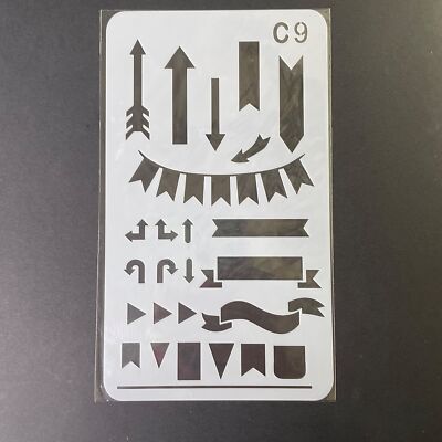 Reusable Art Planner Stencil Arrows Flags Banners Flow Chart Arrows mq ...