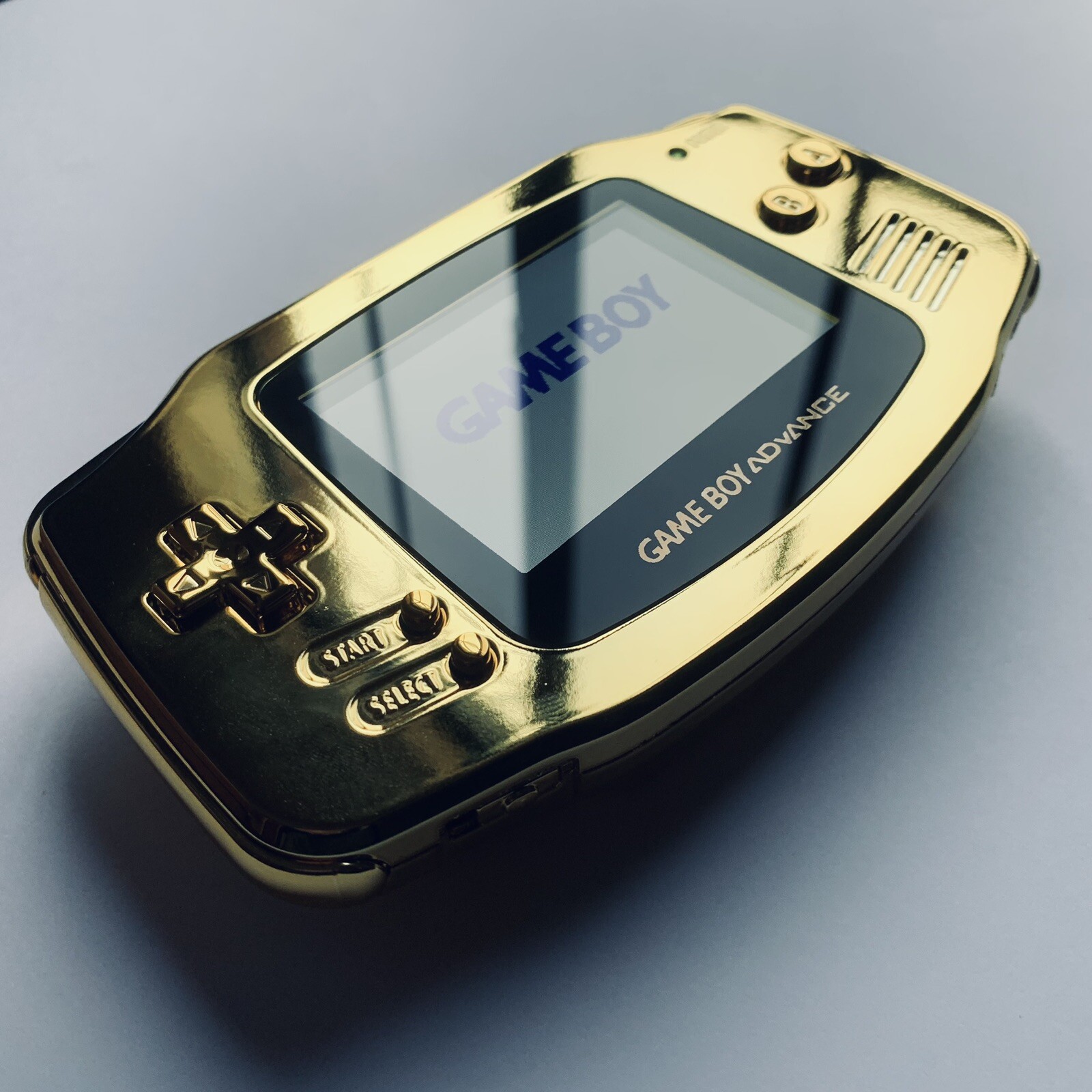 🏆 GOLD GAMEBOY GAME BOY ADVANCE IPS BACKLIT BACKLIGHT CHROME GOLDEN ...