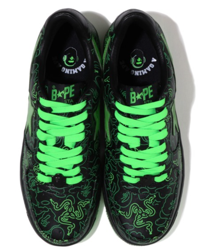 BAPE STA RAZER X A BATHING APE NEON CAMO Sneakers Men's US 8-9.5 Free ...