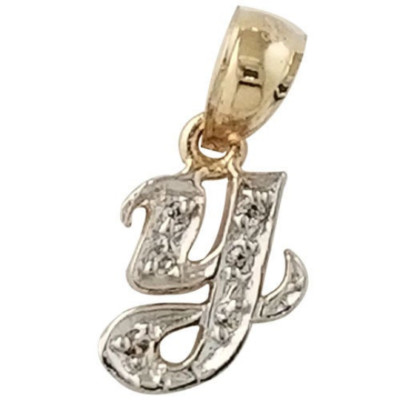 14K Gold Initial Letter Y Pendant Charm Initial Pendant Necklace - INT ...