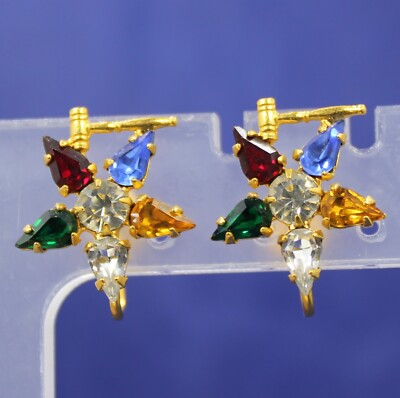 VTG B David Rhinestone Order Of The Eastern Star & Gavel Screw Back ...