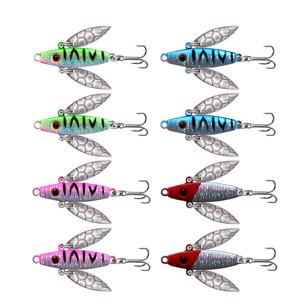 8pcs/lot Ice Fishing Jigs Lure Winter Glow Spoon Minnow Luminous ...