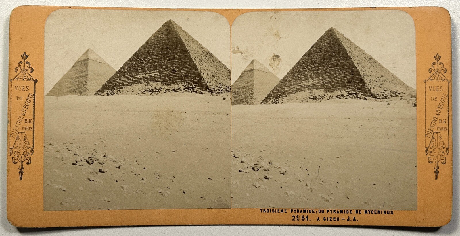 Egypt Gizeh La Third Of Pyramids Photo c1868 Stereo Albumin Vintage | eBay