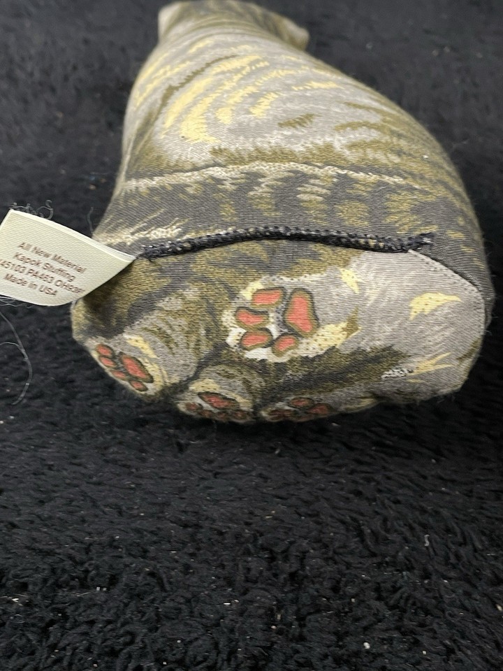 Vintage TOY WORKS 7" Cat Figure Pillow Tabby Striped Stuffed Animal ...