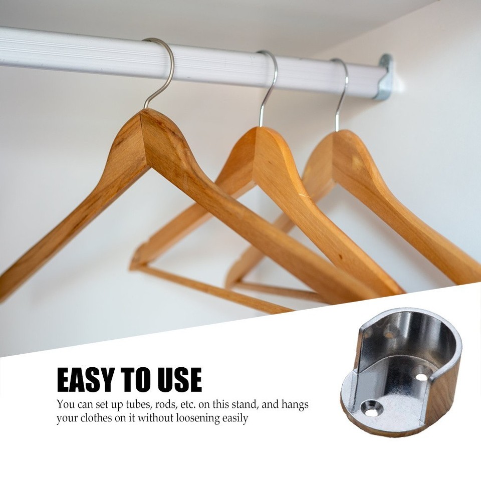 Dowel Rod Bracket Wardrobe Pole Holder Flange Socket Cabinet Closet ...
