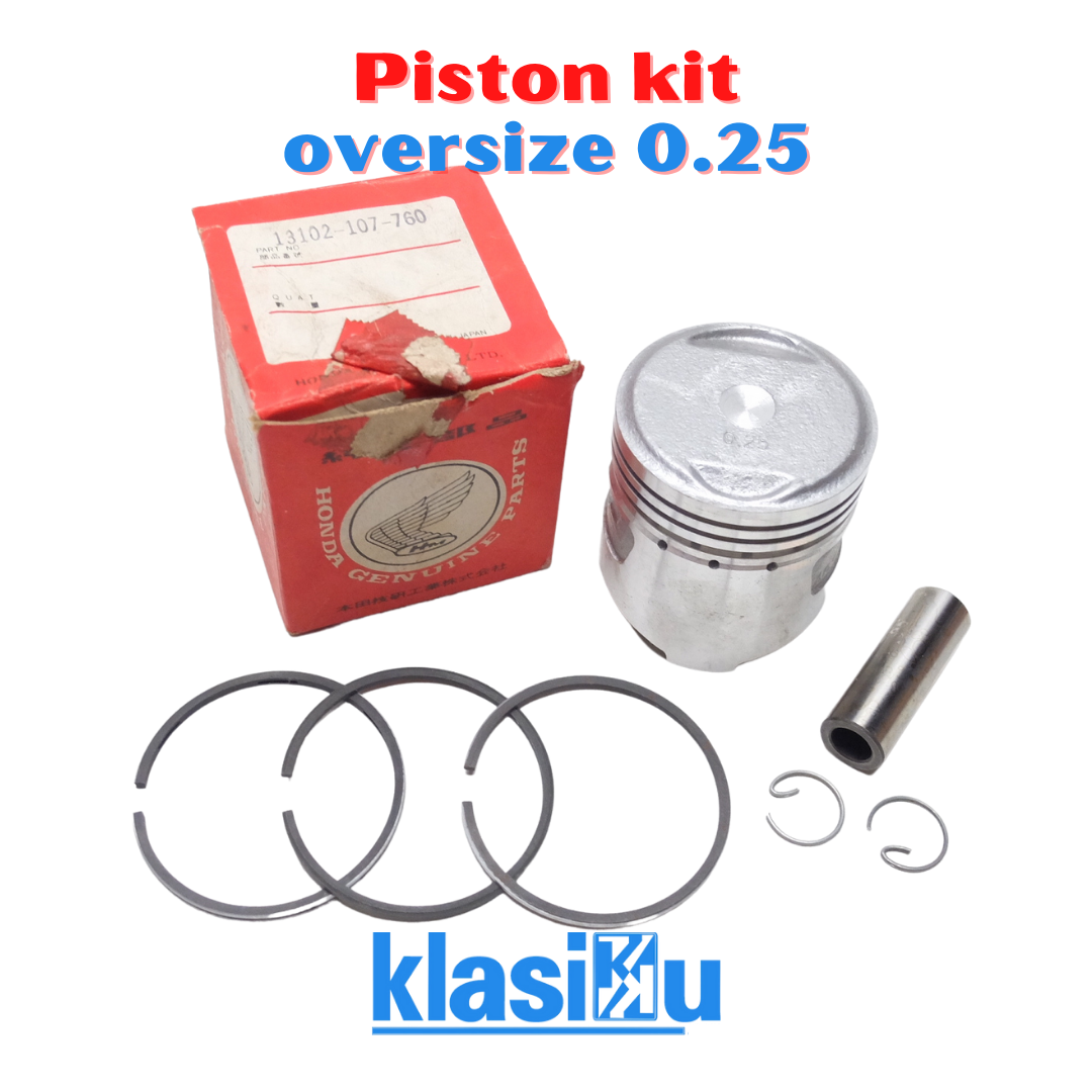Genuine Honda CB100 CL100 SL100 XL100 Piston Kit + Pin Clips oversize 0 ...