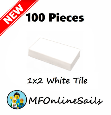 **NEW** 100x Genuine LEGO 1x2 Tiles - WHITE - 3069b Bulk 3069 | eBay