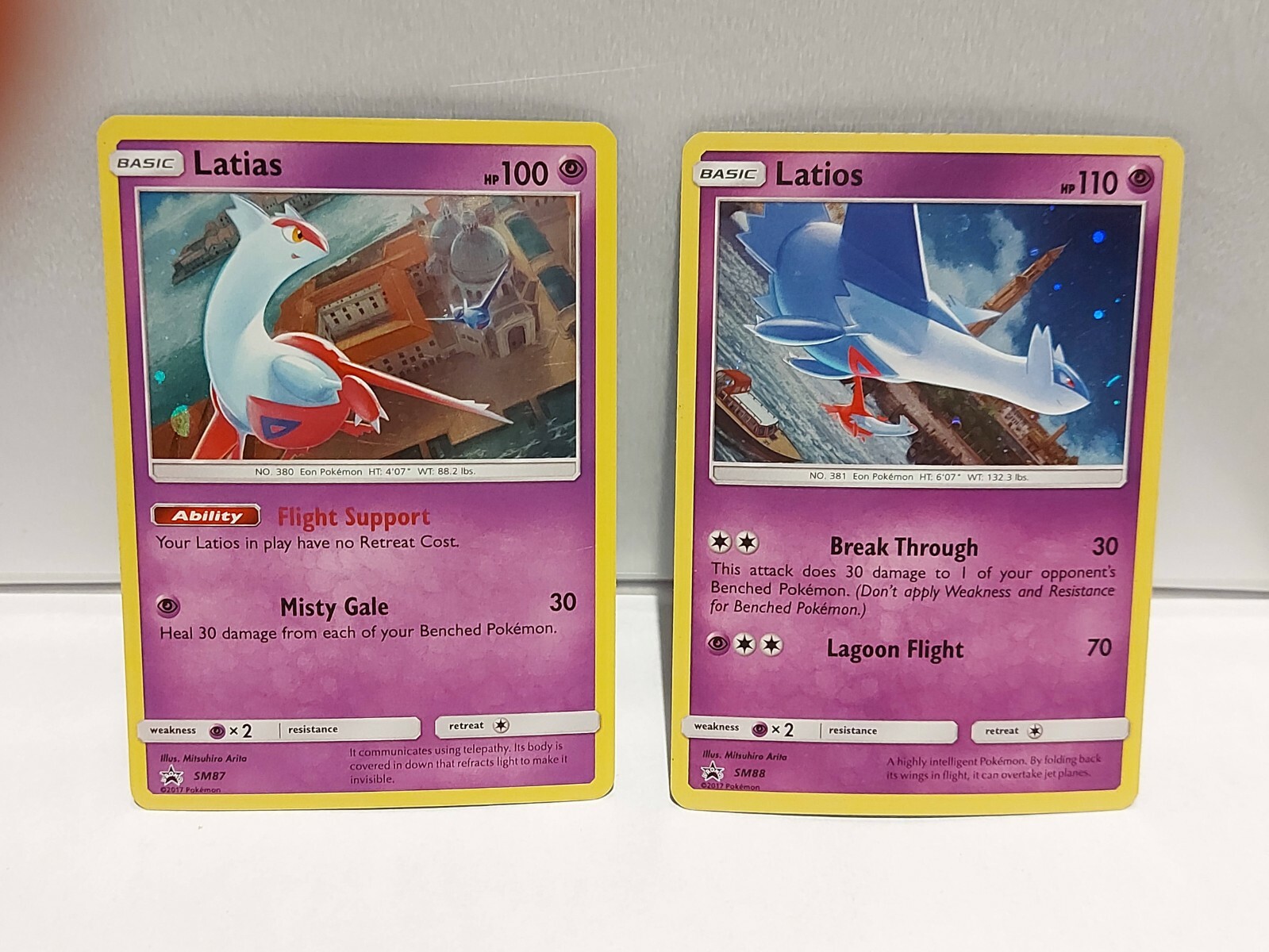 Pokemon Latias SM87 (with swirl) and Latios SM88 Holo Black Star Promo ...