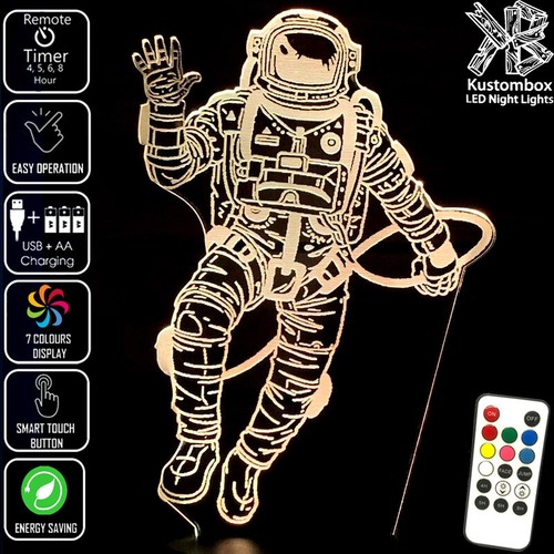 SPACE MAN ROCKET ASTRONAUT 3D LED BATTERY USB NIGHT LIGHT REMOTE 7 ...