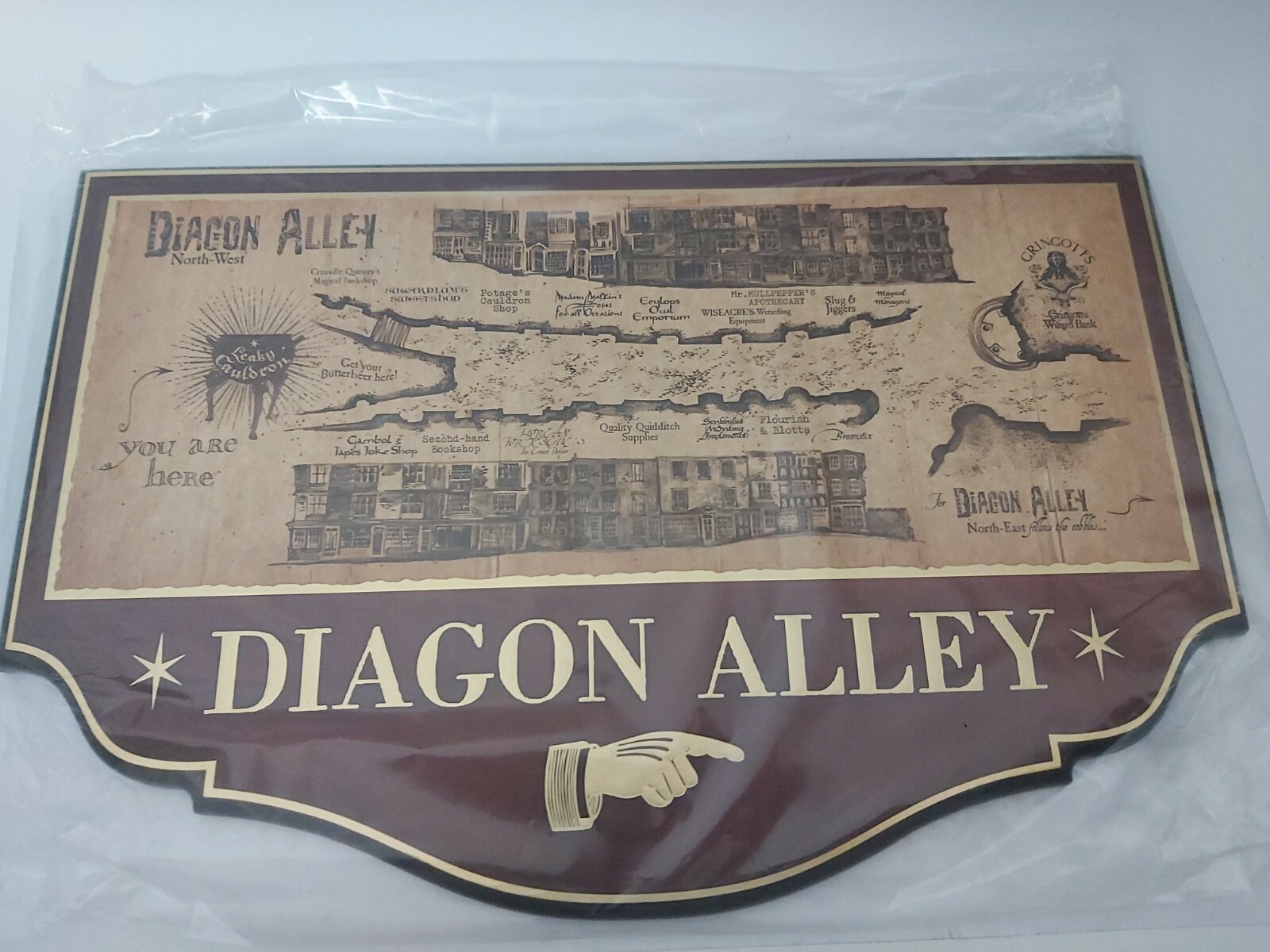 Diagon Alley Map Sign from Harry Potter (by Noble Collection) | New ...