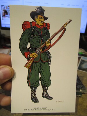 O2 NEW YORK Old Postcard Civil War Garibaldi Guard 39th Volunteer ...